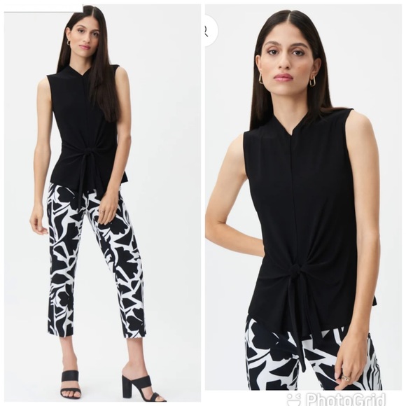 Joseph Ribkoff | Tops | Joseph Ribkoff Black Tie Front Detail Top ...